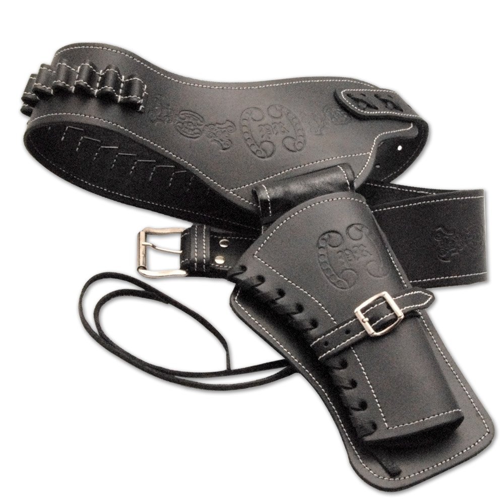 Leather Gun Holster Black Cowboy Action Shooting Leather Gun Holster Black Cowboy Action Shooting